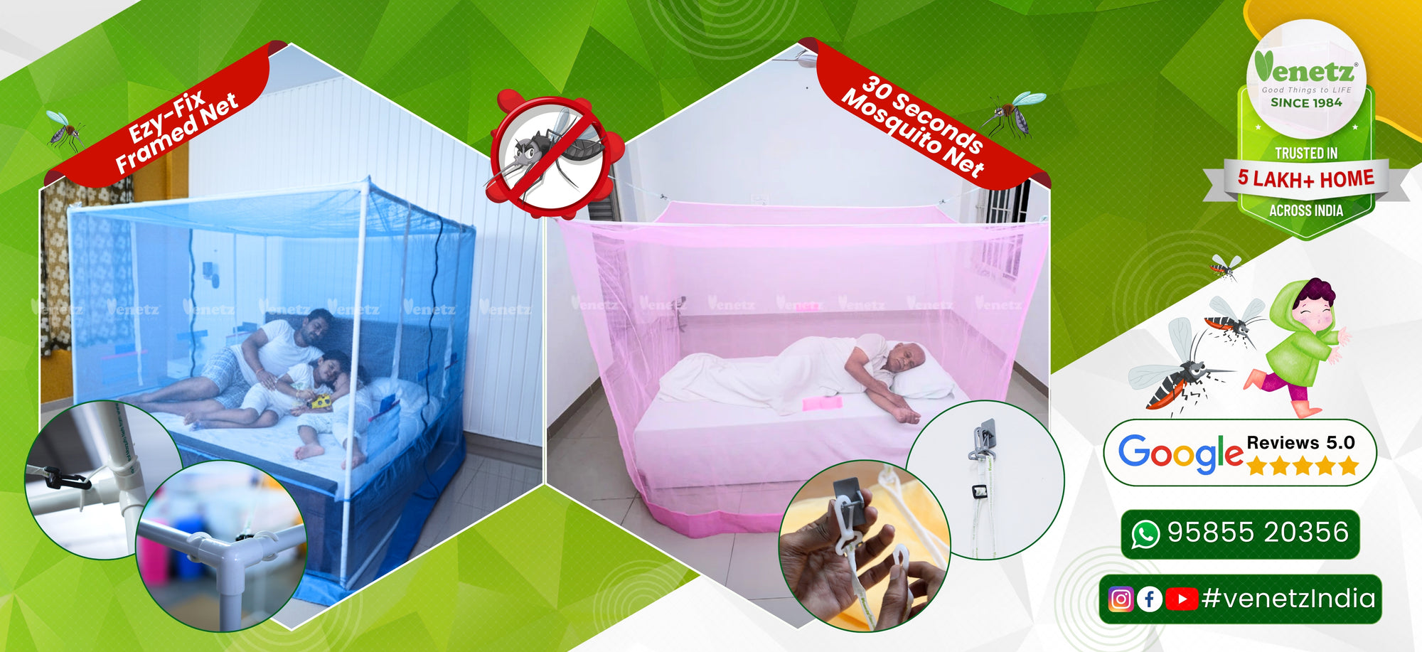 Customized Ready to install Mosquito nets with frames – Venetz